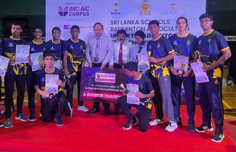 Royal College Under 19 Badminton Team emerged as "A" Division Champions ...