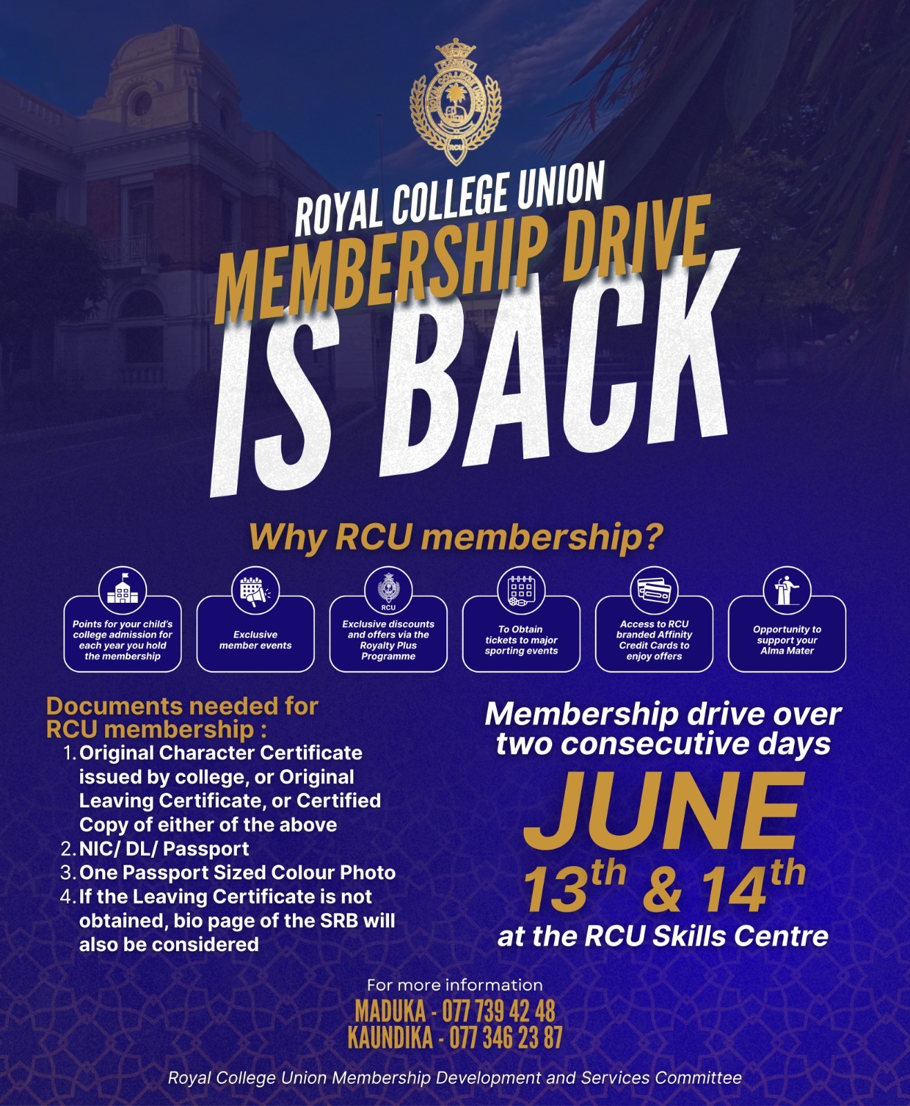 RCU Membership Drive is Back - Royal College Union