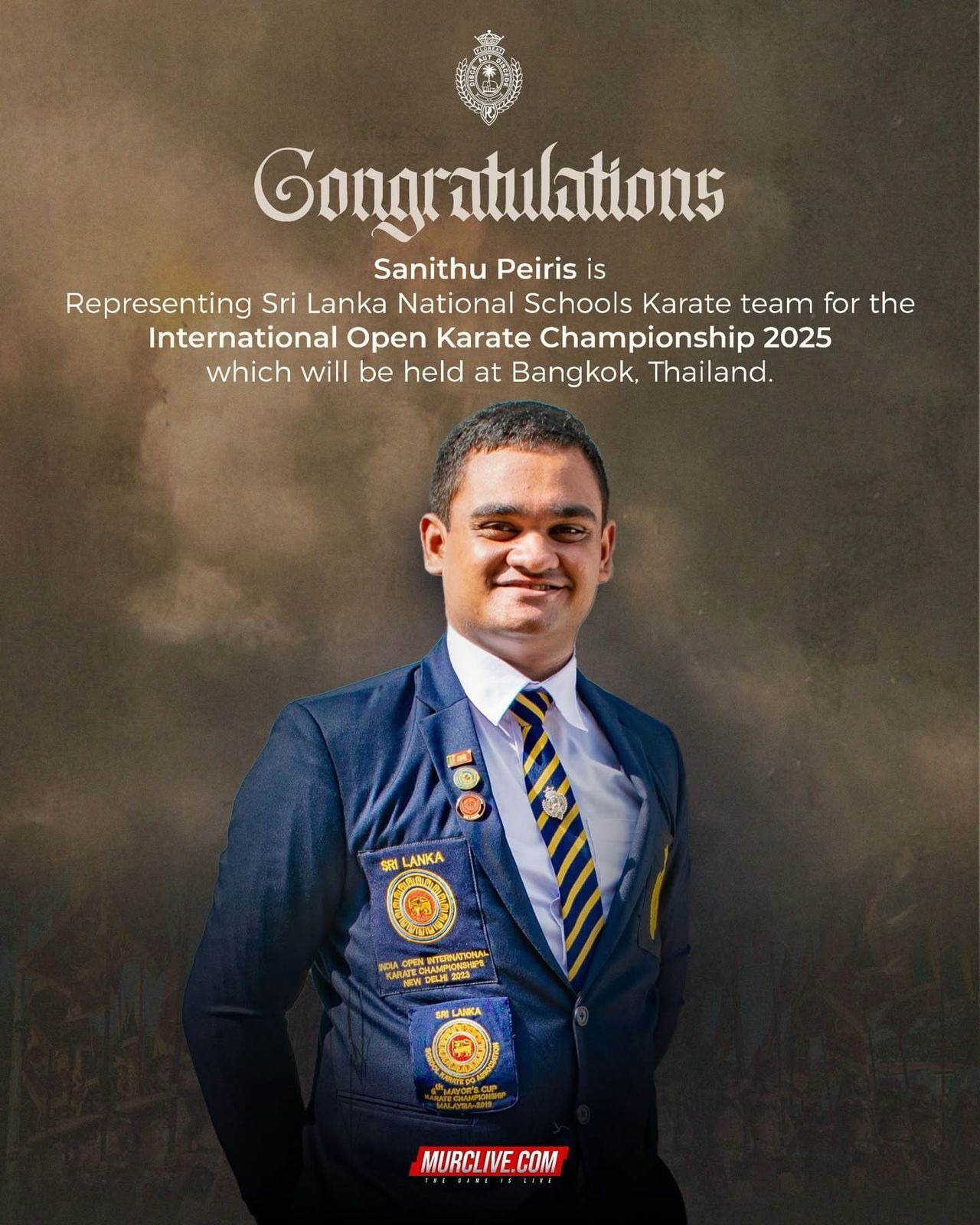 Congratulations Sanithu Peiris - Royal College Union